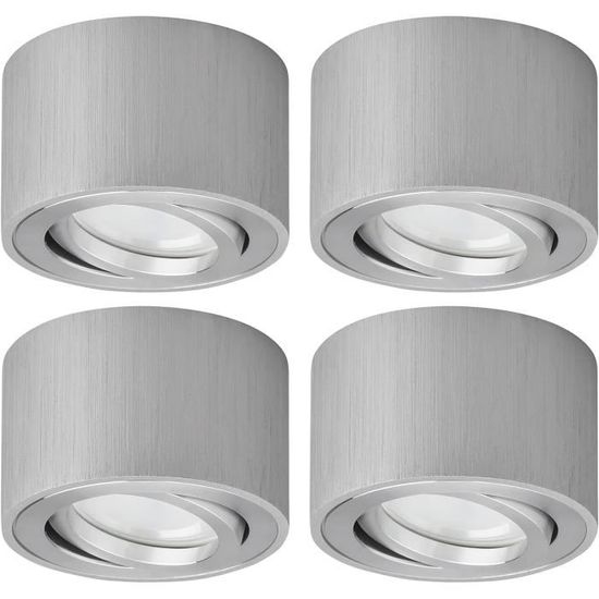 Lot De 4 Spot Led En Saillie Orientable Ø80X50Mm Plafonnier Luminaire ...