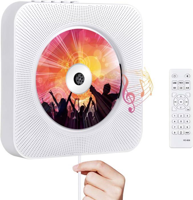 Lecteur de CD Portable Lecteur de Musique MP3 Bluetooth Mural avec ...