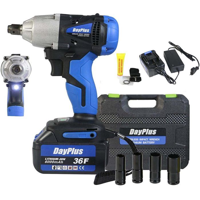 Lucn Cordless Nutrunner 18V 1/2", Impact Wrench Gun Torque 420Nm Impact ...