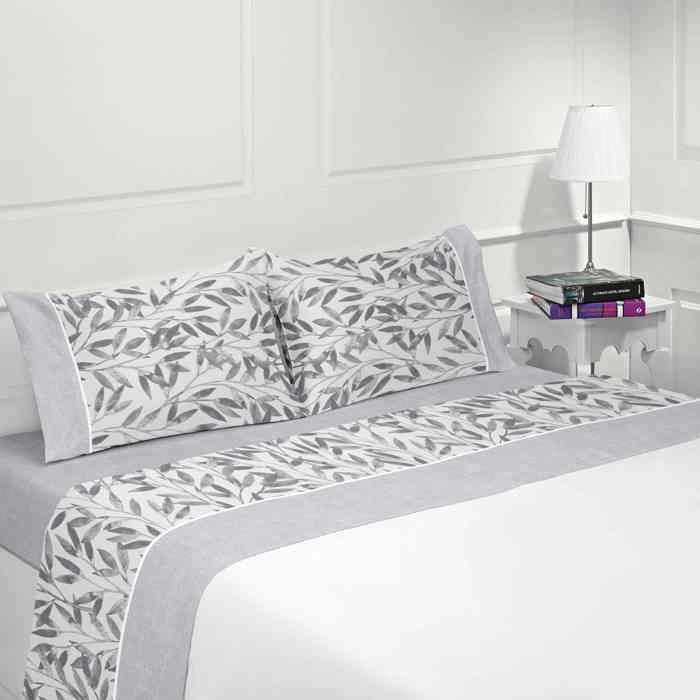 Parure drap de lit en coton flanelle 57 fils imprimé INDICO - Cdiscount ...