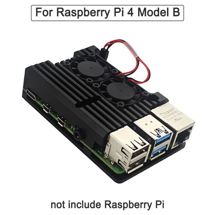Pi 4 Case Dual Fan - Boîtier Raspberry Pi 4 4b, Couvercle En Aluminium, Ventilateur De ...