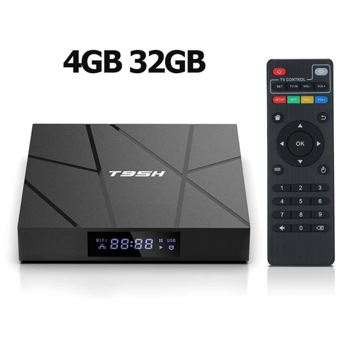 Ue Plug - 4 Go 32 Go - Boîtier Smart TV T95H Allwinner H616, Android 10.0, Quad core, 4 go-64 go ...
