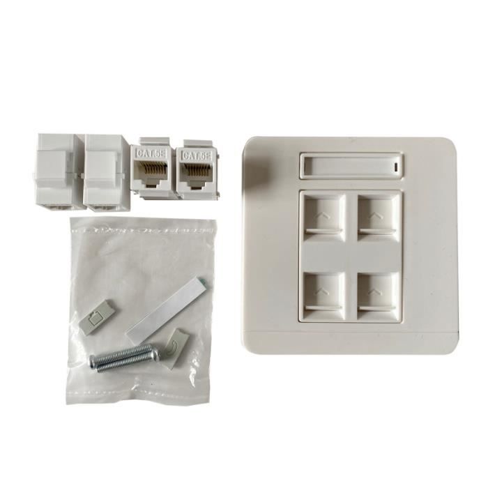 Prise murale réseau RJ45 LAN, 86x86mm, femelle à femelle, Gigabit, sans ...