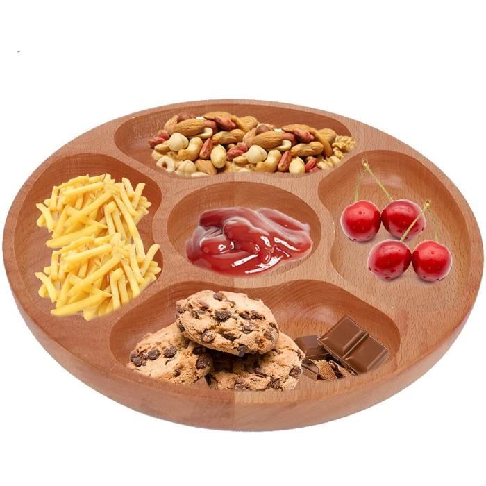 Plateau de Service en Bois, Assiettes Dessert 5 Grilles Assiette ...