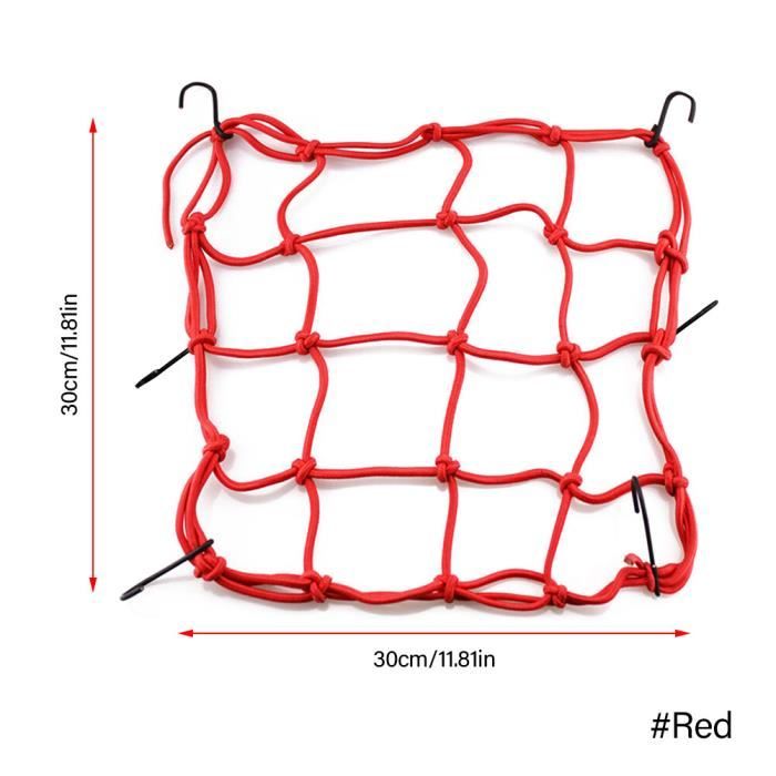 Filet à bagages - Red - 30x30cm - Universel pour moto - Accessoires de ...