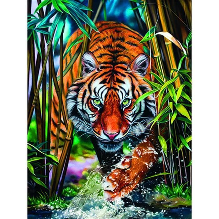 Diamond Painting Animaux Tigre, Broderie Diamant Kit Complet,5D ...
