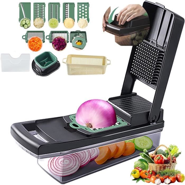 13 En 1 Mandoline Cuisine, Coupe Legumes Multifonctions Avec Panier De ...