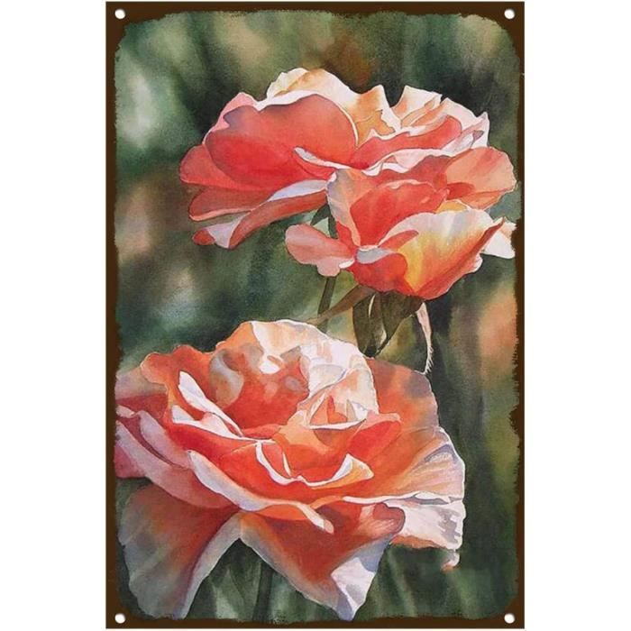 Métal Mur Affiche,Beau Paysage de Fleurs,Vintage Étain Signe Occident ...