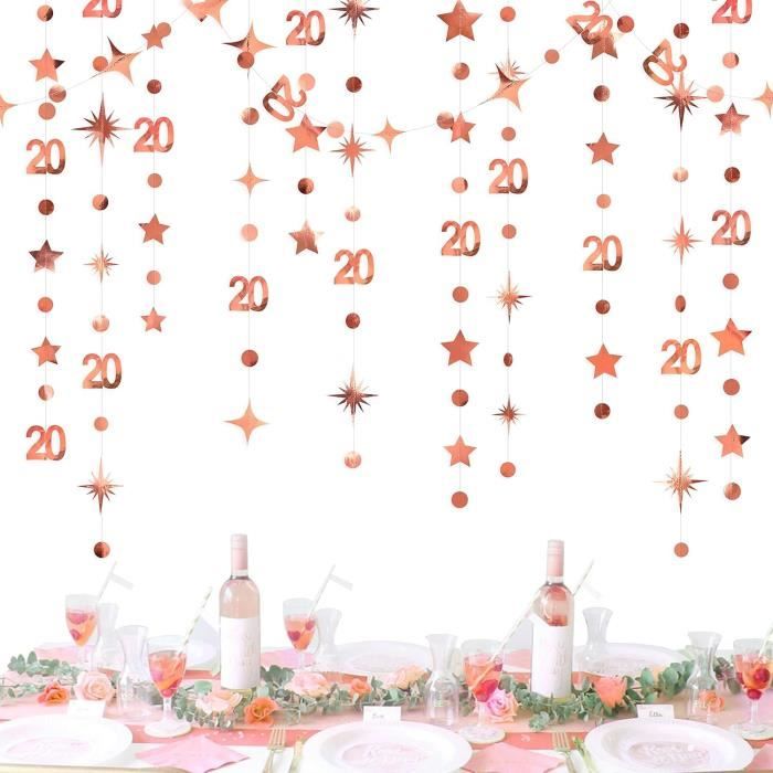Décoration D'Anniversaire 20 Ans - Numéro 20 - Cercle À Pois - Étoile Métallique - Décoration ...