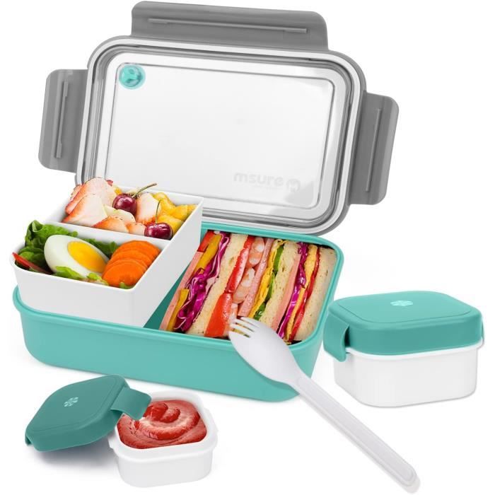 MUJUZE Lunch Box Adulte-Enfant,1400ML Bento Lunch Box aveccompartiment ...