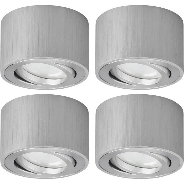Lot De 4 Spot Led En Saillie Orientable Ø80X50Mm Plafonnier Luminaire ...