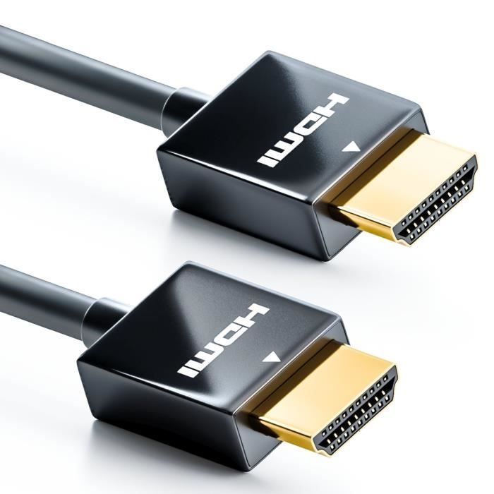 1,5M Câble Hdmi Slim Haut Débit Avec Ethernet (Dernière Norme) 3D Ultra ...