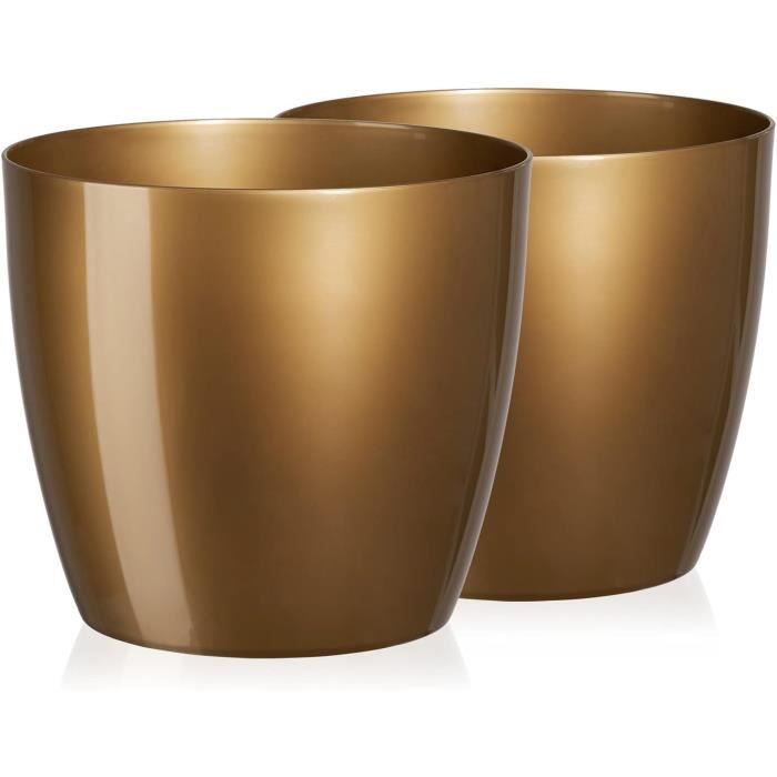 Pot De Fleurs, Pot De Plantes En Plastique, Lot De 2, Forme Ronde ...