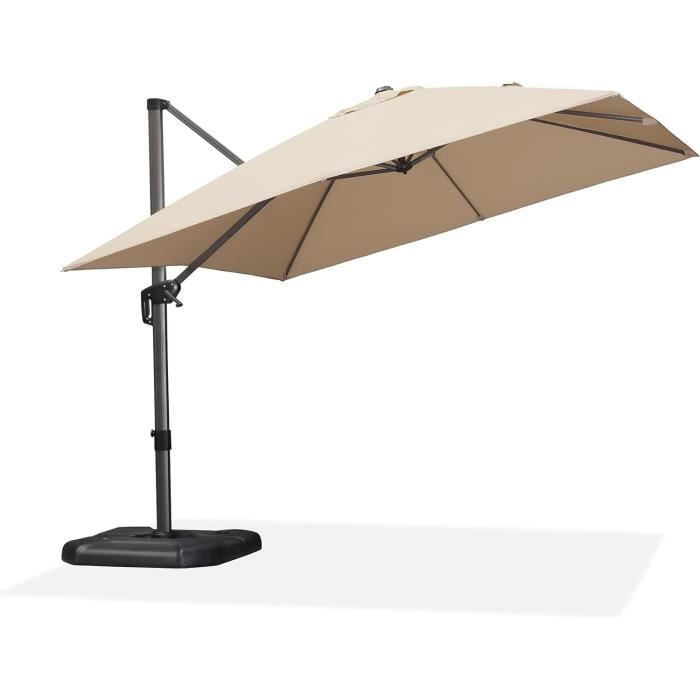 Parasol Déporté 3 × 3 M Carré Parasol De Jardin Extérieur Déporté ...