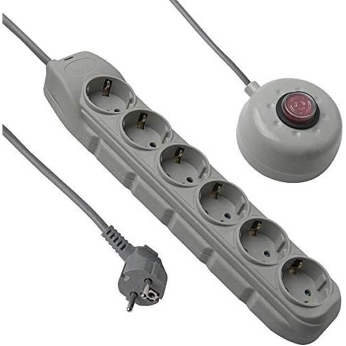 62650 Multiprise 6 Prises Avec Interrupteur À Fusible Et Câble 1 5 ...
