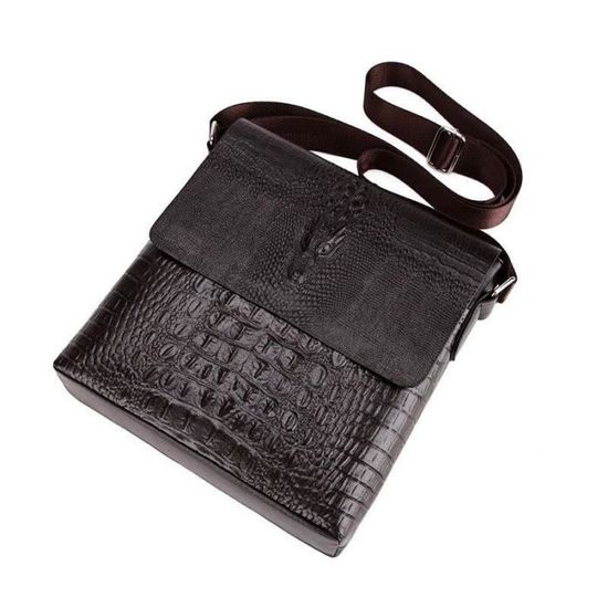 Sac Sacoche Bandoulière Grand Modèle Homme Cuir Véritable Sac De