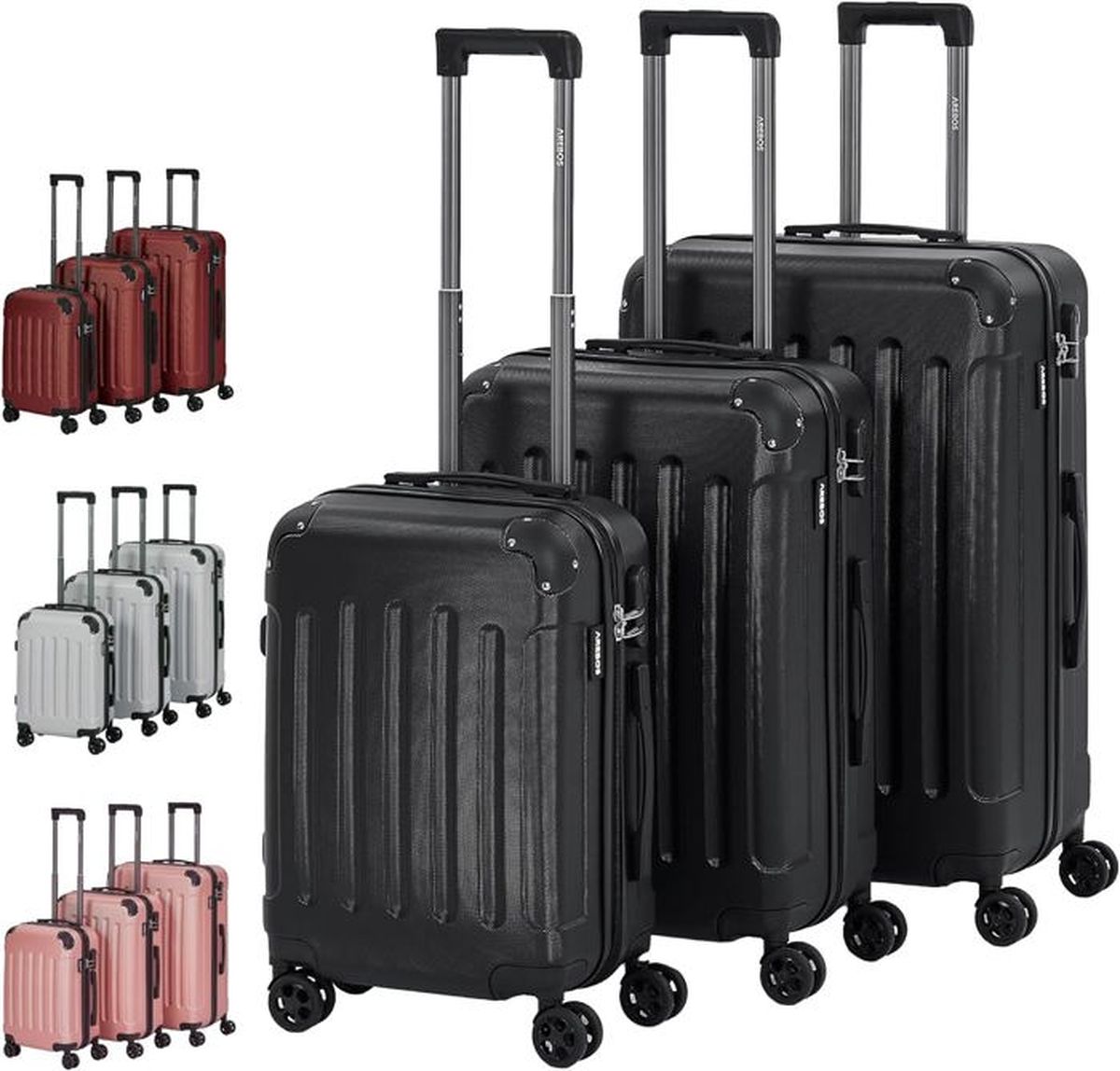 AREBOS Valise de Voyage à roulettes Rigide M - L - XL Valise de ...