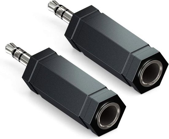 2X Audio Stéréo Jack Adaptateur 3,5mm Mâle à 6,3mm Jack HiFi Jack ...