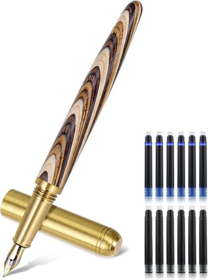 Ensemble Stylos Plume En Bois,Stylo De Luxe Vintage 0,5 Mm Stylo À ...