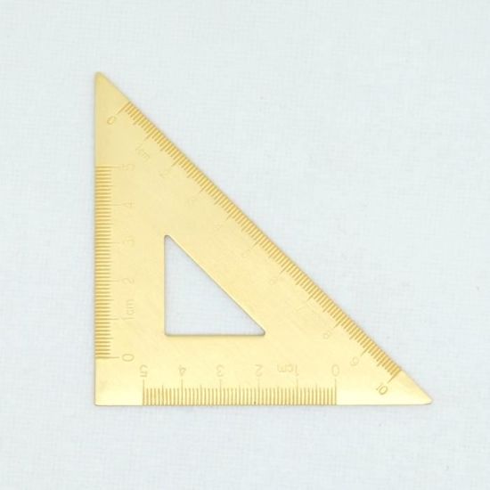 Regle - equerre,Règle triangulaire rétro en laiton,petit signet de ...