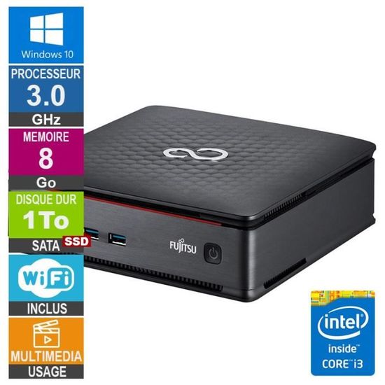 Mini PC Fujitsu Esprimo Q920 i3-4150T 3GHz 8Go/1To SSD Wifi W10 ...