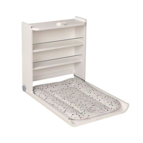 GEUTHER Table à Langer Murale Wanda Blanche Matelas Thème Fleurs ...