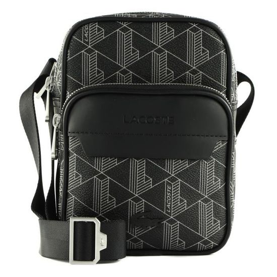 LACOSTE The Blend Crossover Bag S Monogram Noir Gris [230801] - sac à ...