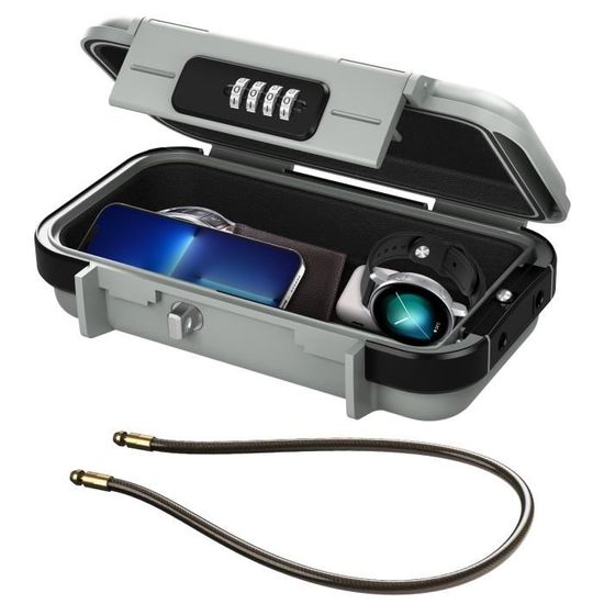 Coffre-fort portable avec code, coffre-fort étanche antivol Mini coffre ...
