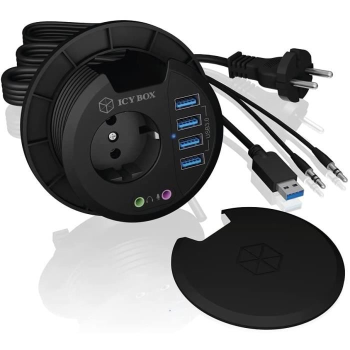 Usb hub de table pour installation 80 mm, hub usb 3.0, prise de courant ...