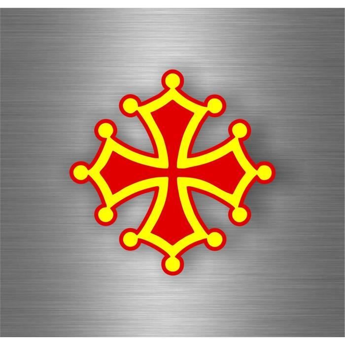 Autocollant sticker drapeau croix occitan r4 - Cdiscount Auto