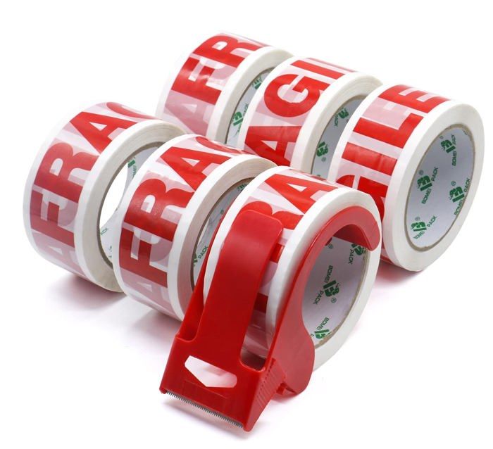 BOMEI PACK FRAGILE 48 mm x 66 m ruban adhésif d'emballage pour colis et ...