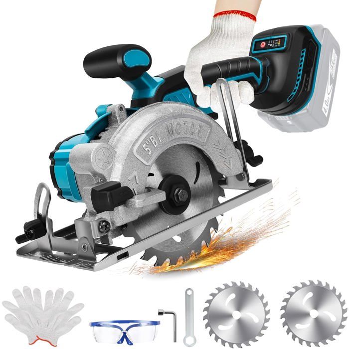 Scie circulaire sans fil compatible avec batterie Makita 18 V, mini ...