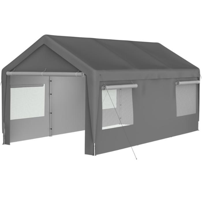 Tente de garage, 3x6m, avec fenêtre enroulable, toit et parois ...