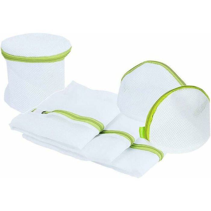 Lot de 6 filets à linge avec sac à linge à fermeture éclair pour sous ...