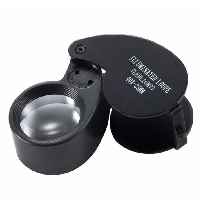 Loupe éclairée 40X AIHONTAI - Mini loupe pliante portable pour bijoux ...