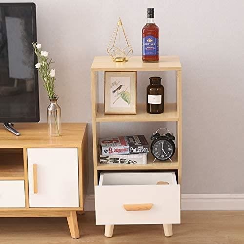 Commode avec Table D'appoint, Table de Chevet avec Pieds en Bois avec ...