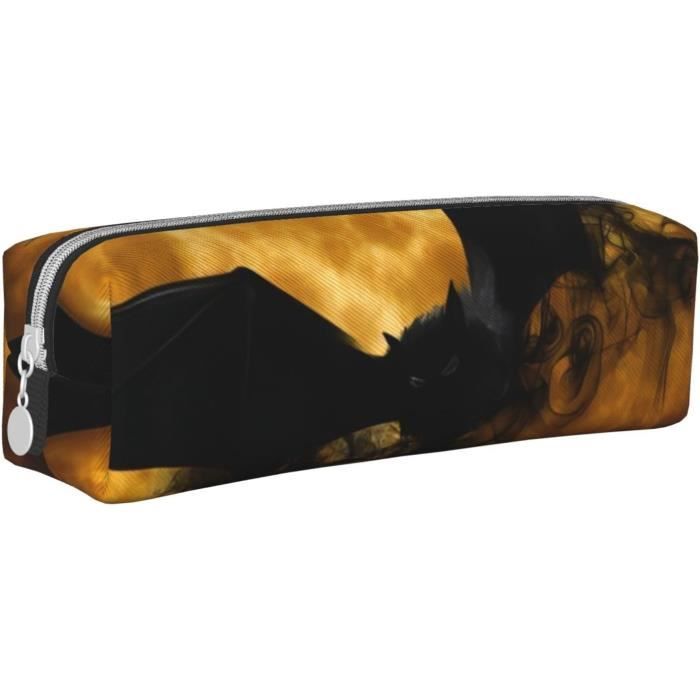 Trousse À Crayons En Cuir Imprimée Motif Citrouille D'Halloween ...