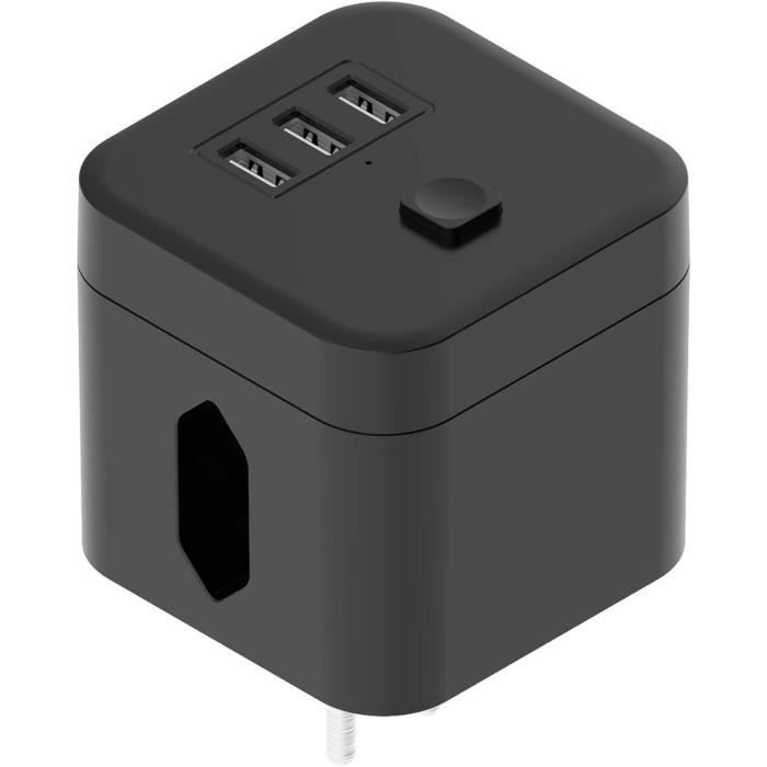Prise Usb Multiple Multiprise Murale Cube 4 Prises Avec 3 Usb Secteur ...