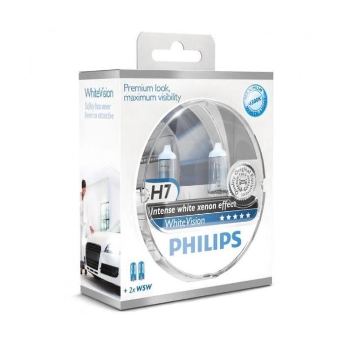 Ampoules H7 Philips White Vision - Cdiscount Auto