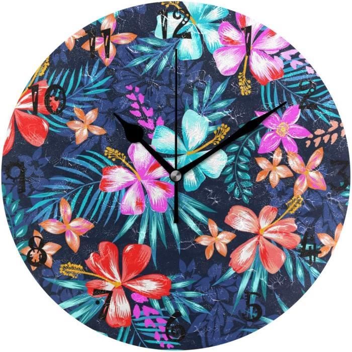 Fleur d'Aquarelle Bleue d'art Pendule Murale D233 coratif Moderne ...