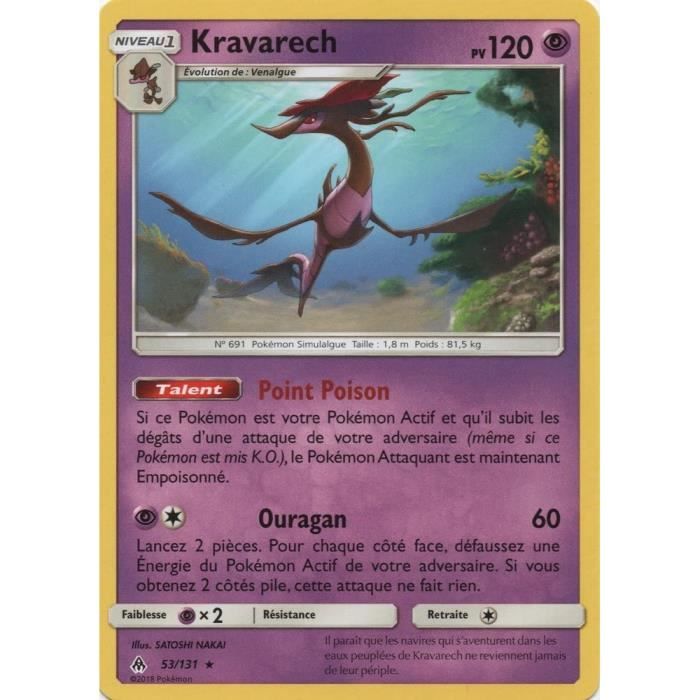 Cartes à collectionner Pokémon SL6 Carte Kravarech 53-131 – Rare 168746 ...