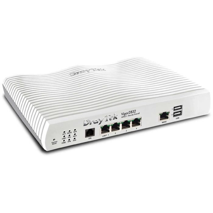 DRAYTEK Routeur Vigor 2832 - modem ADSL - commutateur 4 ports - GigE ...