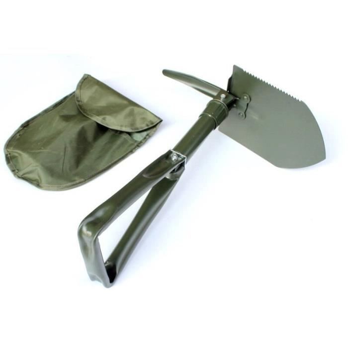 PELLE,Vert Militaire Pelle de camping multifonctionnelle en acier au ...