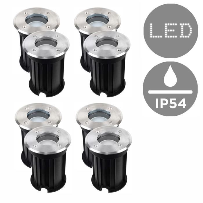 Spot Extérieur. Minisun. Lot de 8 Luminaires Encastrables Au Sol. Acier ...