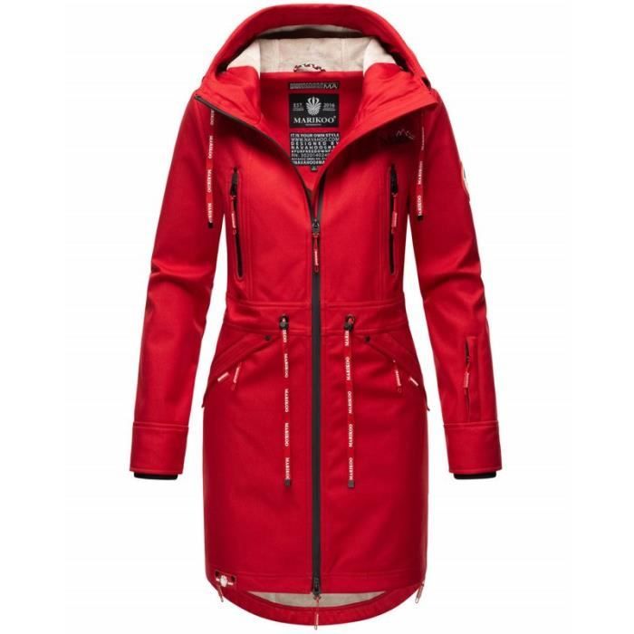 Veste softshell femme Marikoo Racquellee Rouge - Manches longues ...