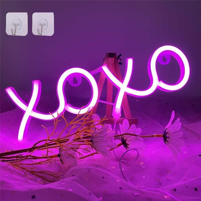 ENUOLI Neon XOXO Sign Neon Lights avec 2 crochets Applique murale XO ...