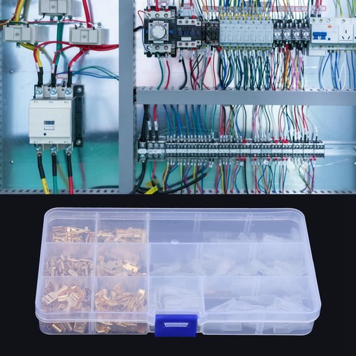 Tbest Borne de fil 270Pcs Connecteur Terminal de Fil Femelle Mâle ...