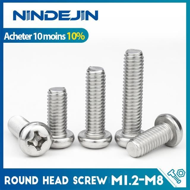 VISSEUSE - DEVISSEUSE,M5 10pcs-30mm--vis à tête ronde encastrée en croix, Phillips, en acier ...