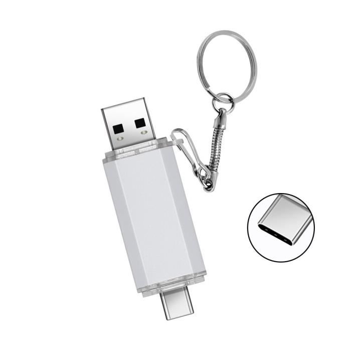 CLE USB,White OTG 2.0-8 GO--Clé Usb 2.0 de type c 2 en 1, support à ... CLE USB,White OTG 2.0-8 GO--Clé Usb 2.0 de type c 2 en 1, support à ...