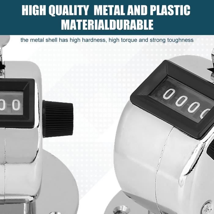 Zerodis Comptage manuel Mini Compteur à Main en Métal à 4 Chiffres ...